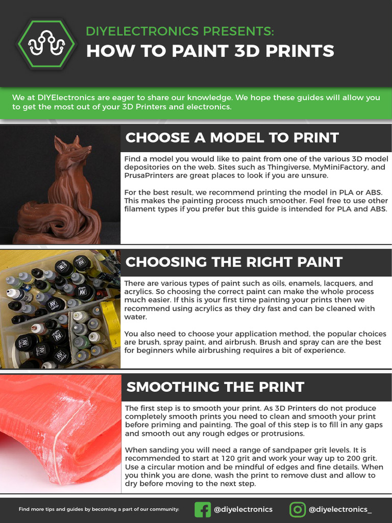 How to Paint 3D Prints Guide | PDF | Paint | 3 D Printing