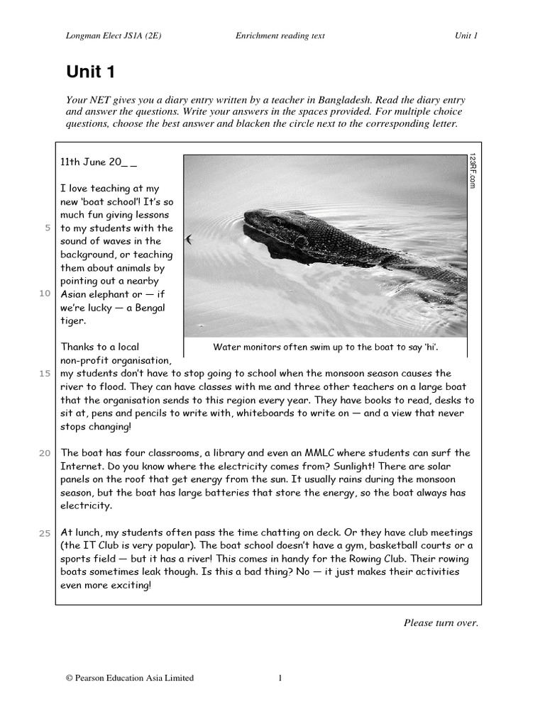 Elect JS1A Enrichment Reading Text U1 | PDF