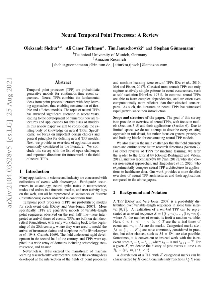 Neural Temporal Point Processes A Review | PDF | Function (Mathematics) | Logarithm