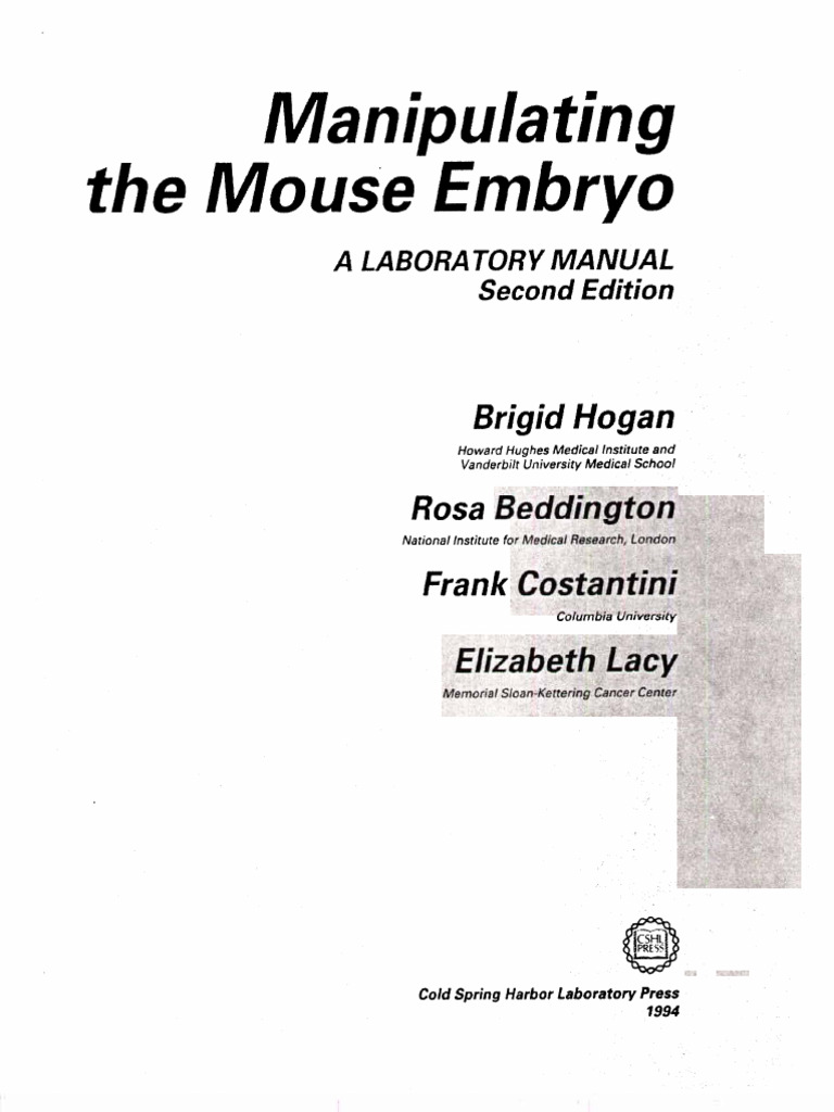 Manipulating The Mouse Embryo | PDF