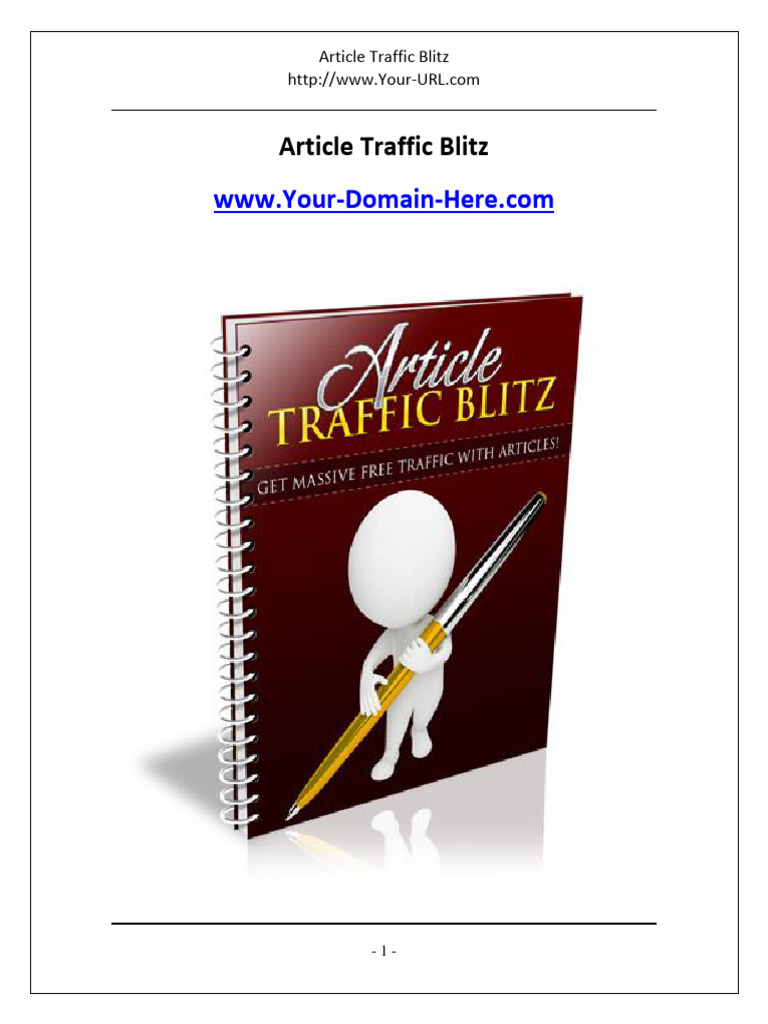 Article Traffic Blitz | Download Free PDF | Search Engine Optimization