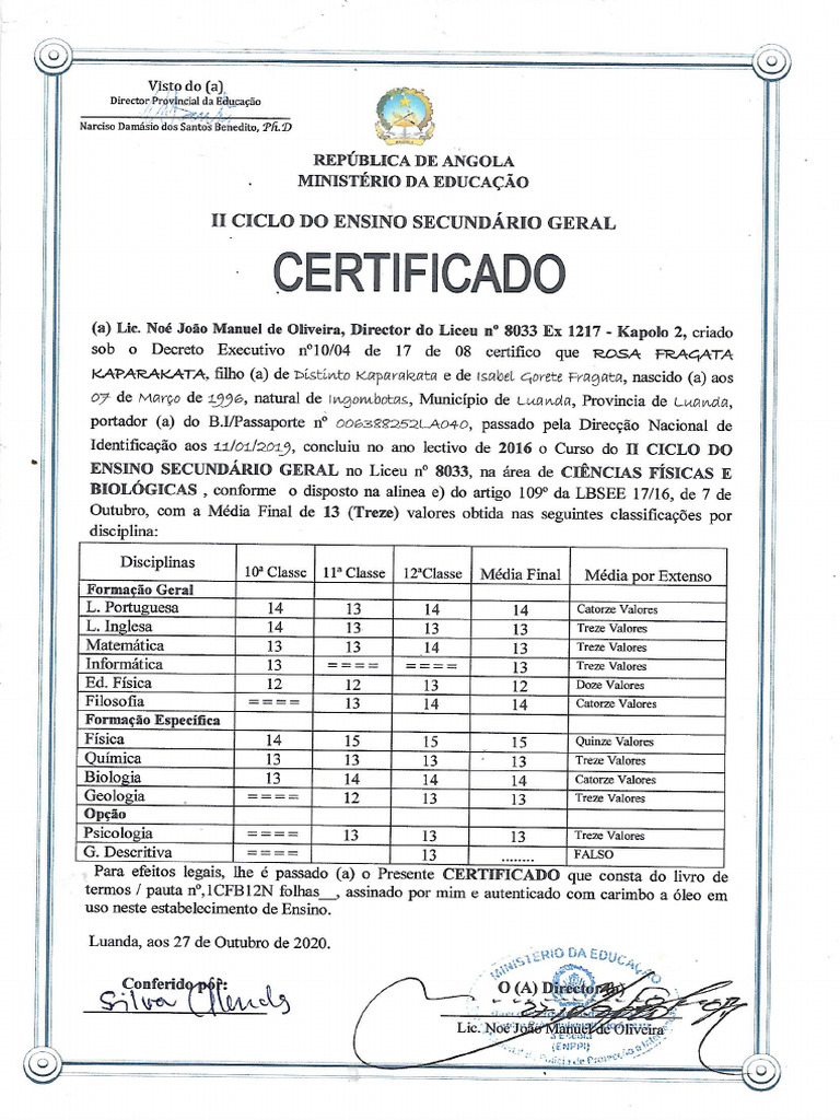 Certificado Escolar - Rosa | PDF