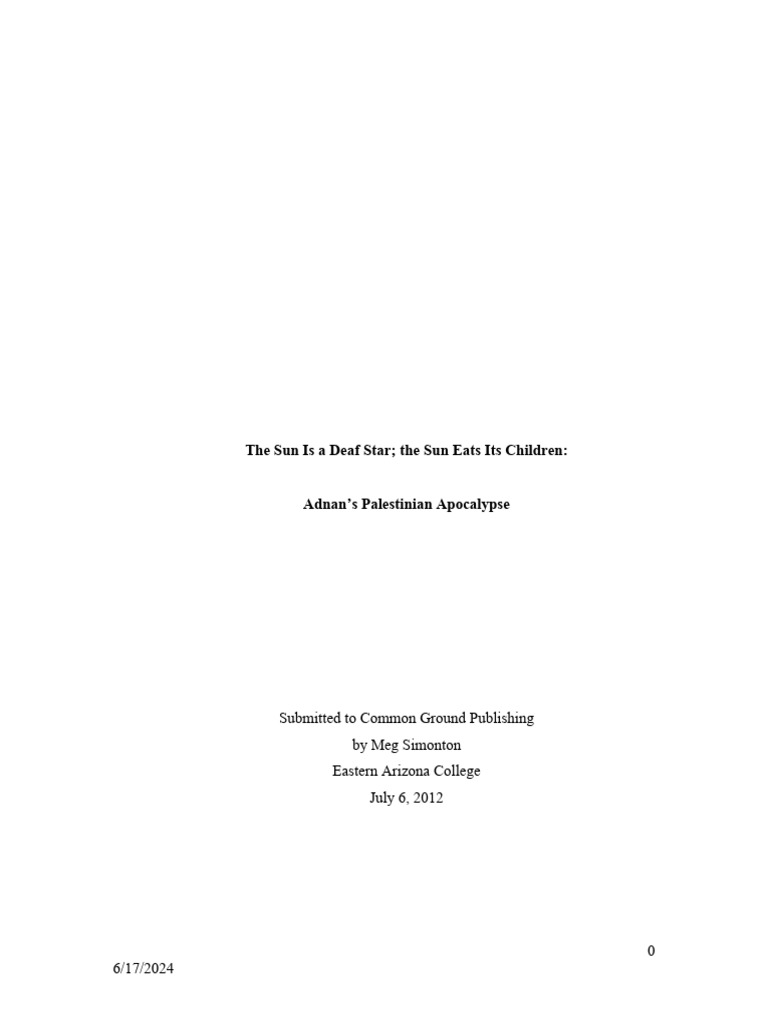 The Sun Is A Deaf Star The Sun Eats Its | PDF