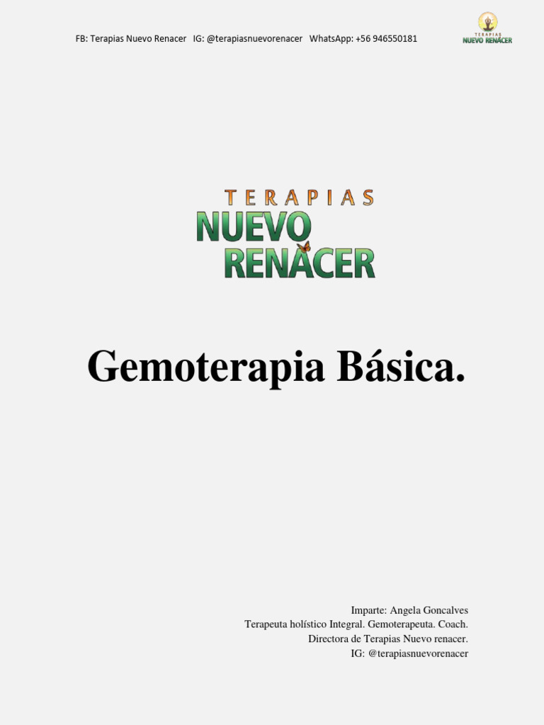 Manual Gemoterapia Básica TNR | PDF | Mente | Las emociones