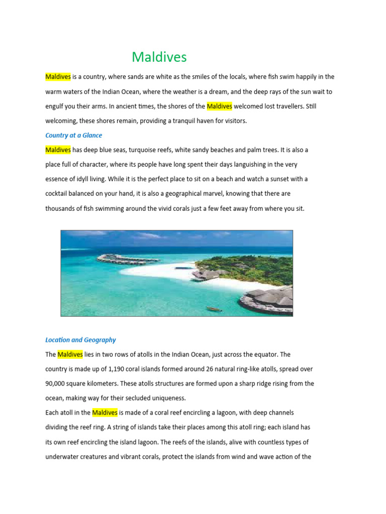 Maldives | PDF | Island | Reef