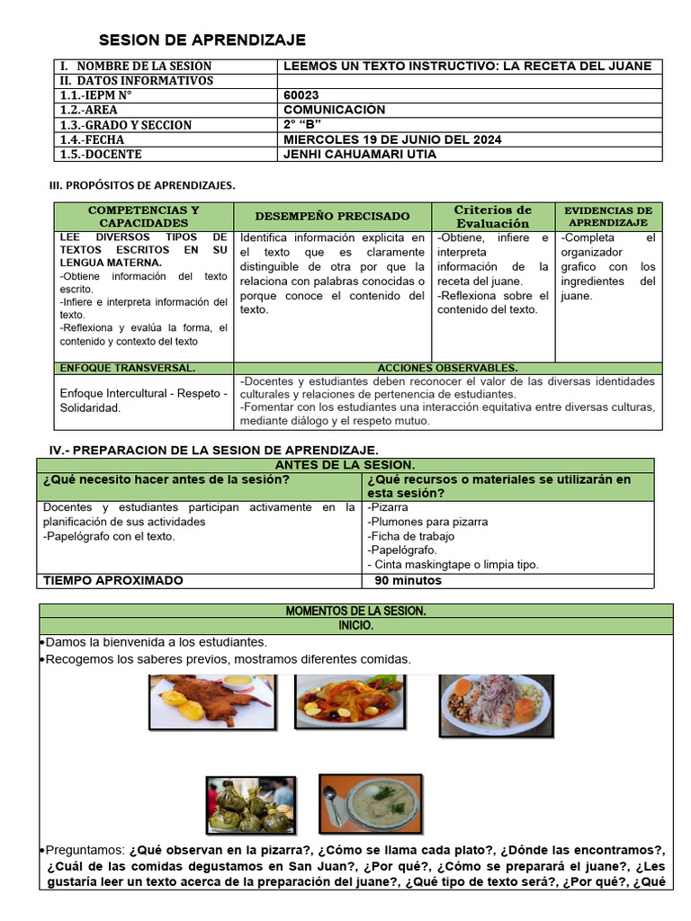 LEEMOS_UN_TEXTO_INSTRUCTIVO_RECETA[1] | PDF | Alimentos | Cocina