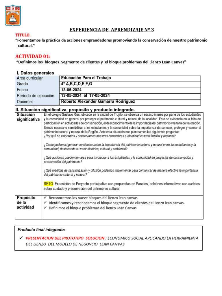 Unidad 03 - Actividad 01-Ept 4º Grado Gustavo Ries | PDF | Arte