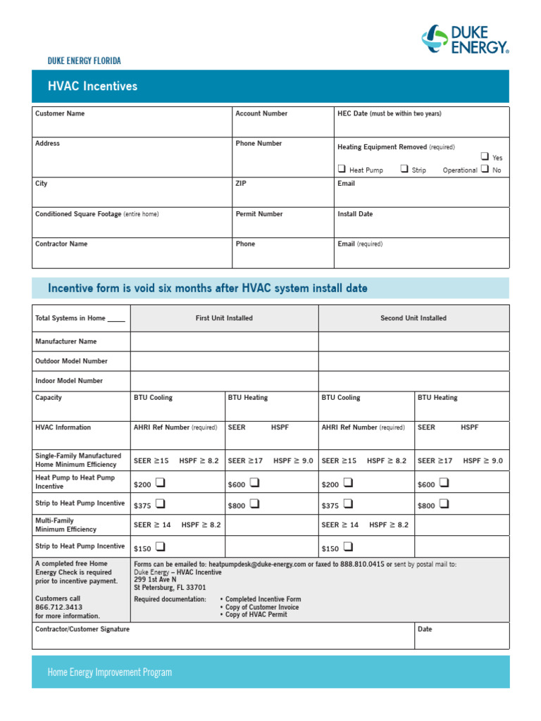 HVAC Incentive Invoice Template | PDF | Heat Pump | Home Appliance