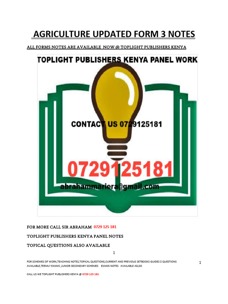 AGRICULTURE FORM 3 NOTES | Download Free PDF | Honey Bee | Ovary