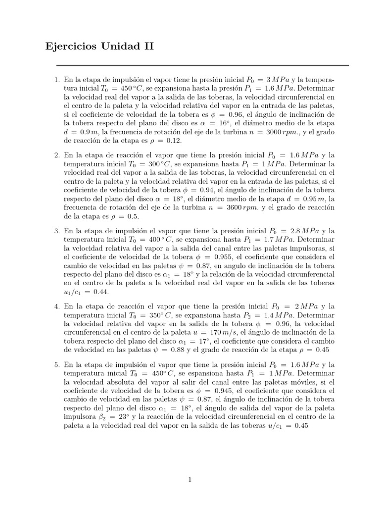 Ejercicios U2 | PDF | Gases | Tasas temporales