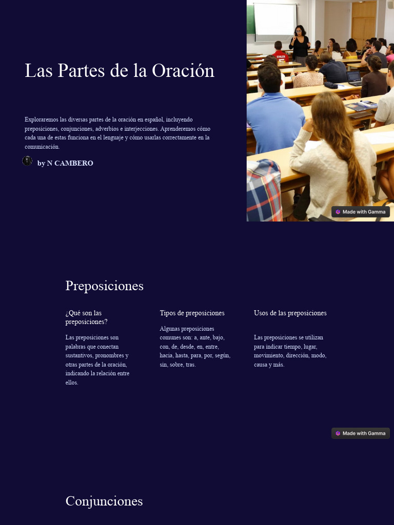 Partes de la Oración en Español | PDF | Adverbio | Parte del discurso