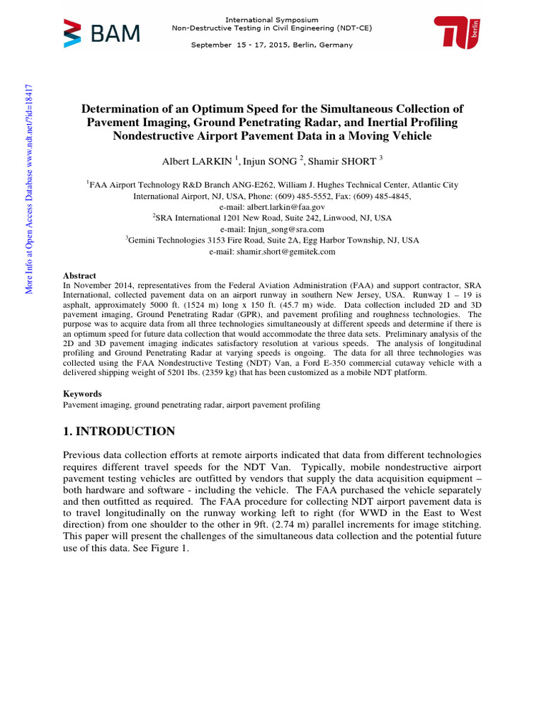 Determination of An Optimum Speed For The Simultaneous Collection of ...