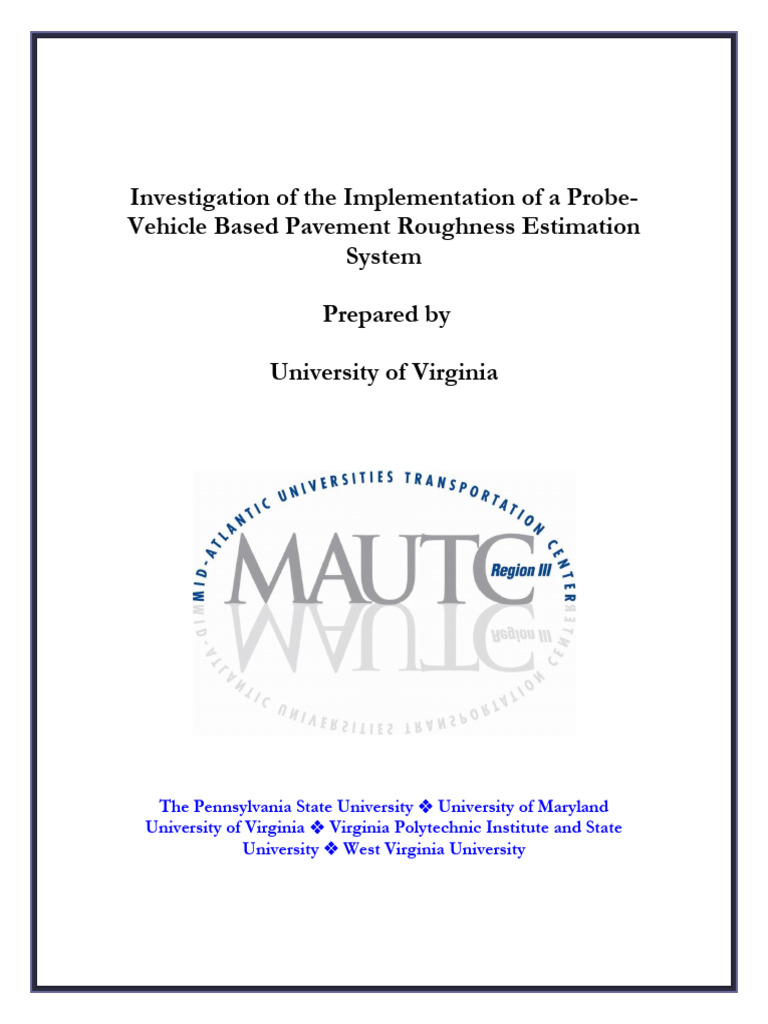 Investigation of The Implementation of A Probe-Vehicle Based Pavement ...