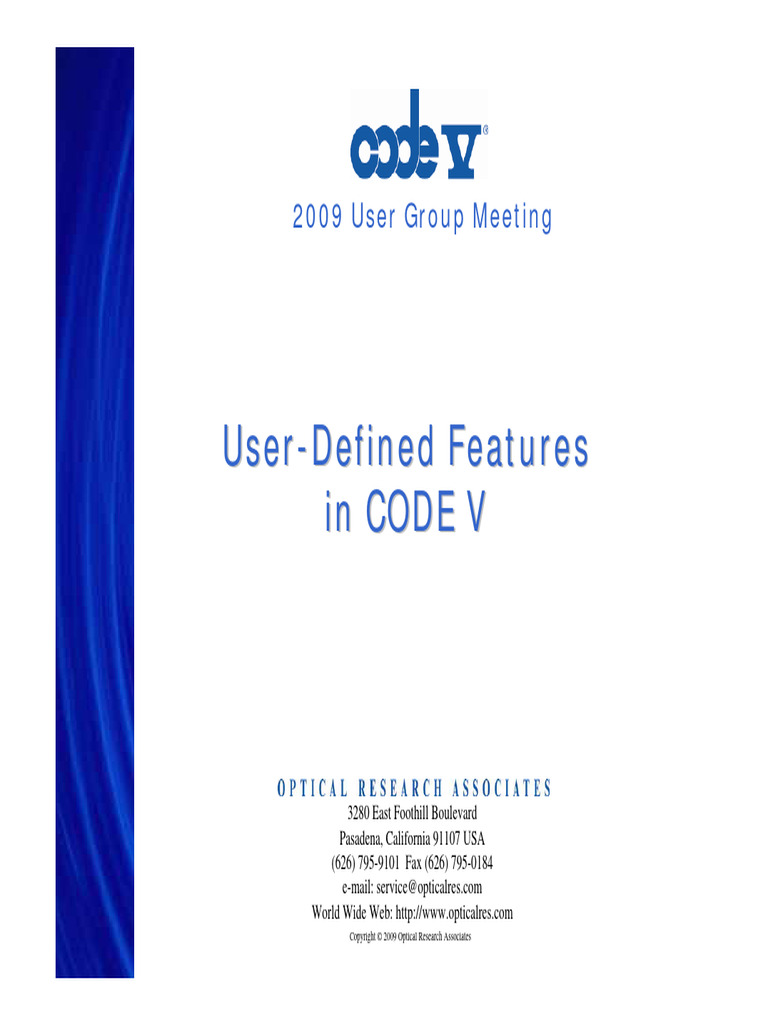 User-Defined Features in CODE V-JI | PDF | Computer Programming | Computing
