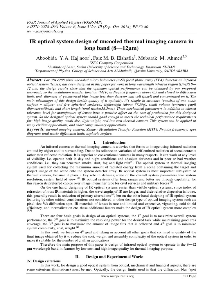 IR Optical System Design of Uncooled The | PDF | Optical Resolution | Infrared