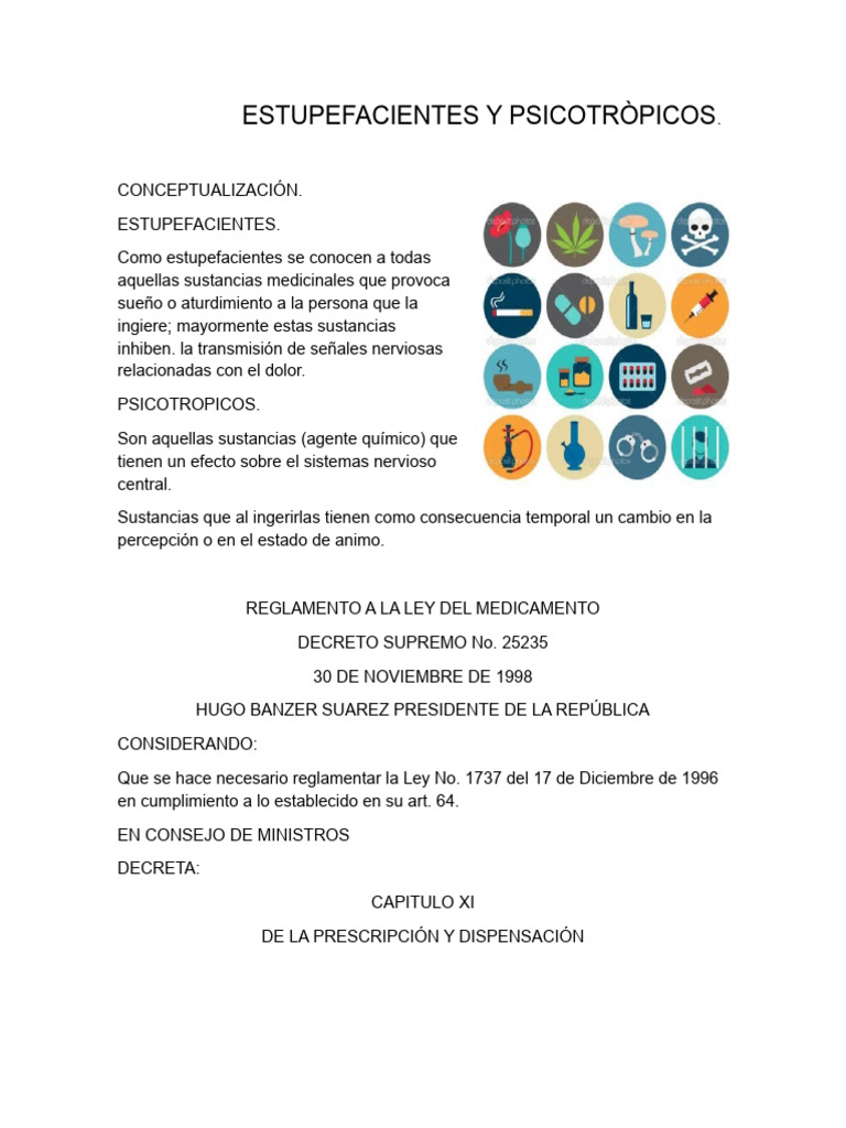 Psicotropico y Estupefaciente | PDF | Despachador de drogas | Drogas