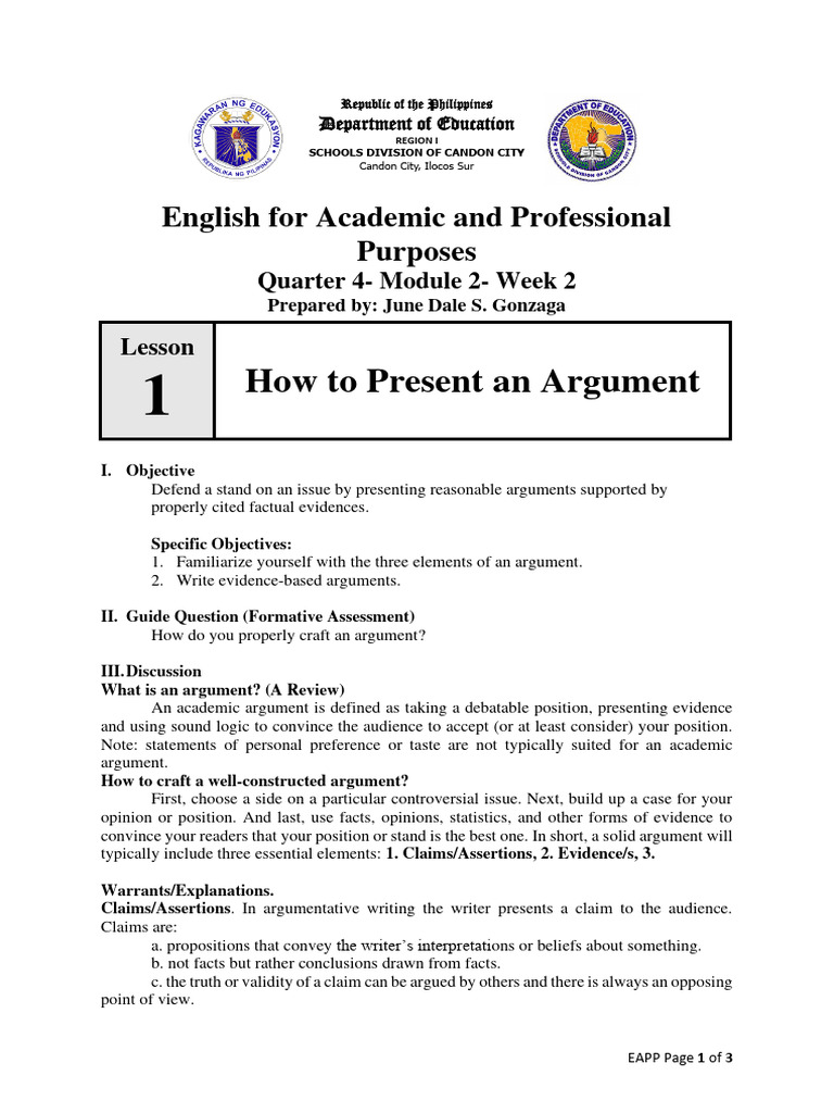English For Academic PP 12 - Q4 - W2 - M2 - LDS - How To Present An ...