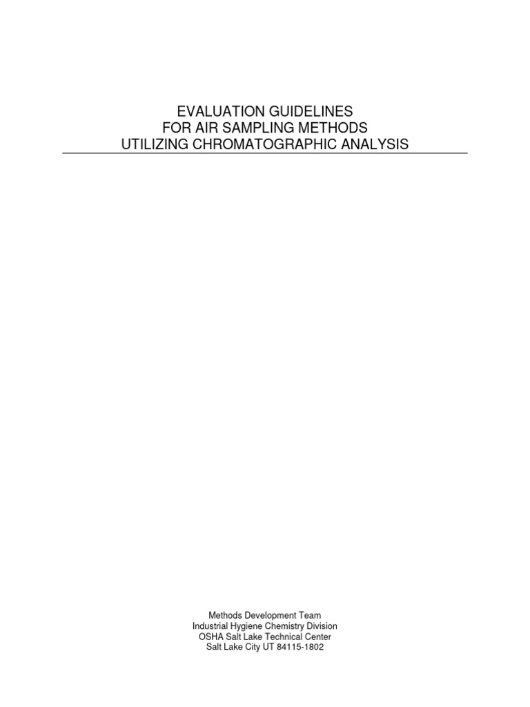 Guidelines For Air Sampling | Download Free PDF | Detection Limit ...