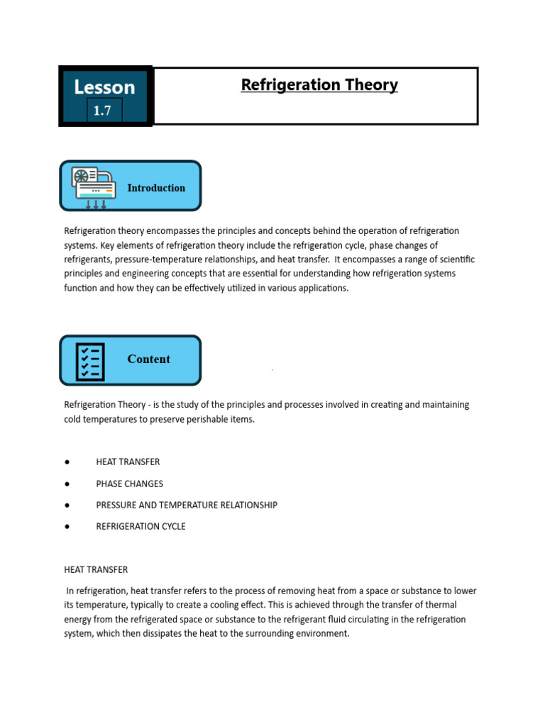 Refrigeration Theory Essentials | PDF | Refrigeration | Phase (Matter)