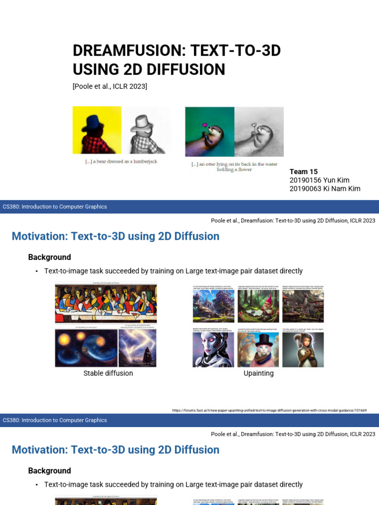 Team15 Dreamfusion | PDF | 3 D Computer Graphics | Computer Graphics