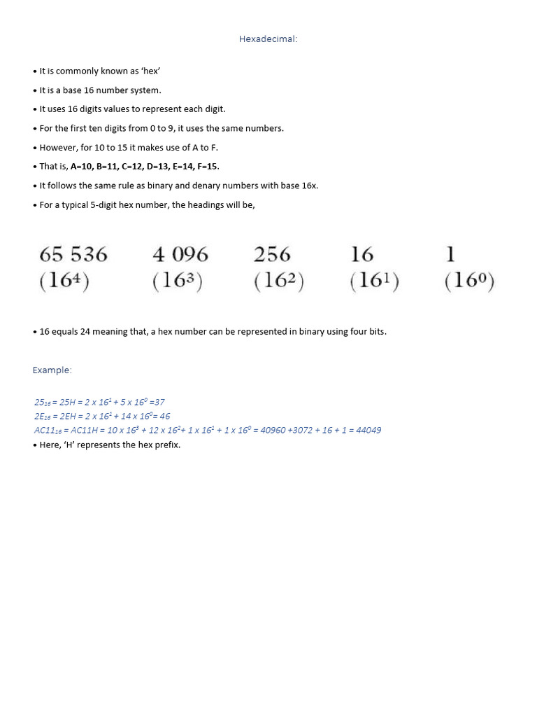Hexadecimal | PDF | Decimal | Encodings