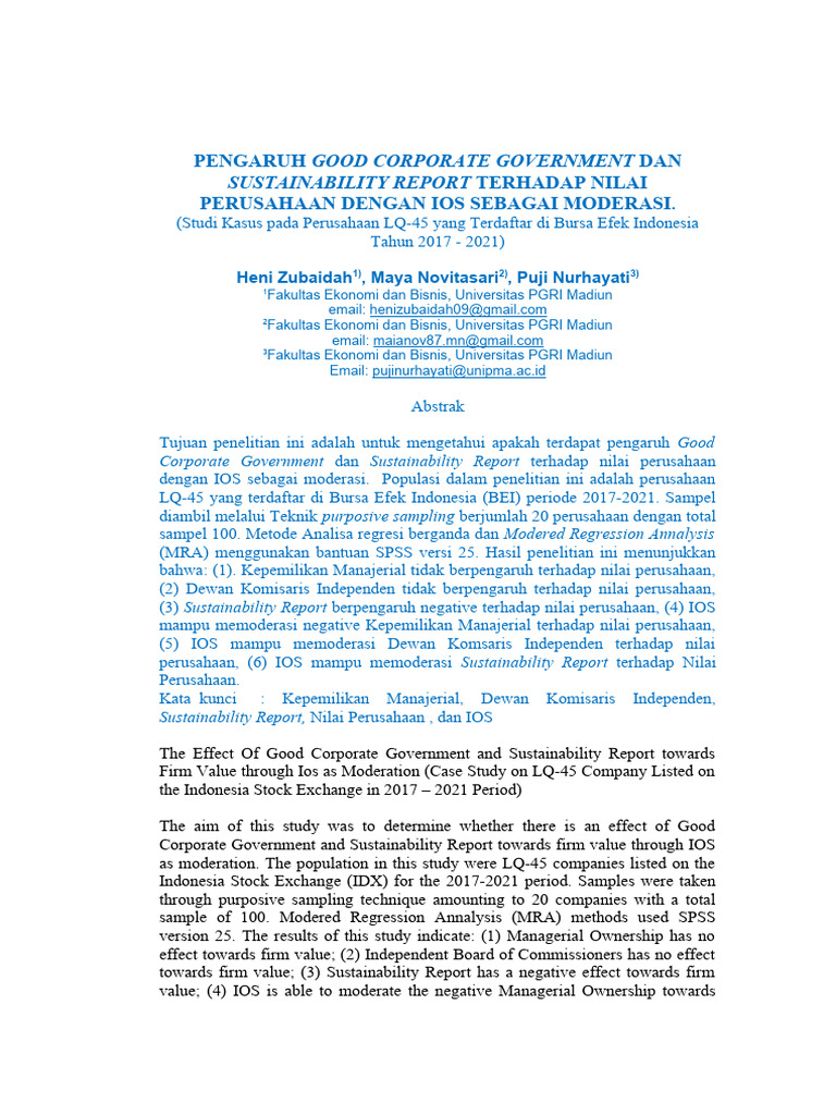 HENI ZUBAIDAH - ABSTRAK - 8D - Heni Zubaidah | PDF | Knowledge Economy | Stock Market