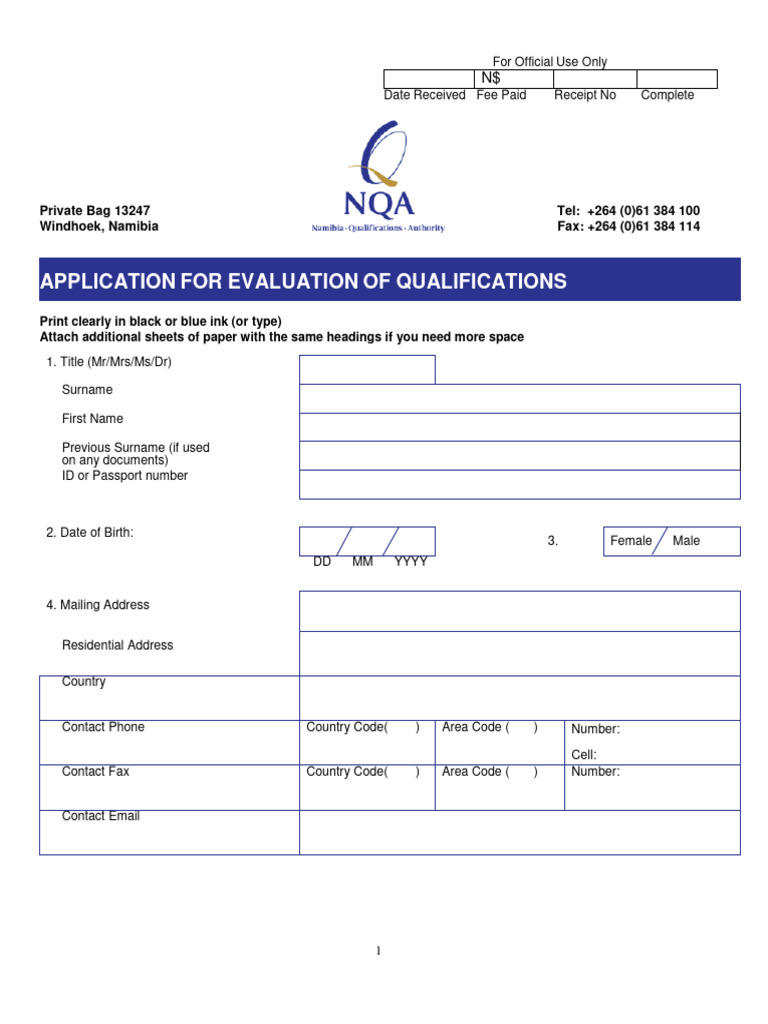 Application For Qualification Evaluation | PDF | Thesis | Diploma