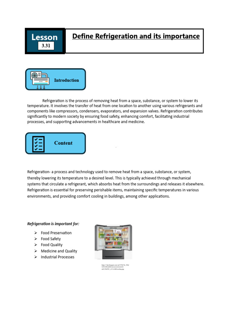 Day 31 Define Ref Module | PDF | Refrigeration | Food Preservation