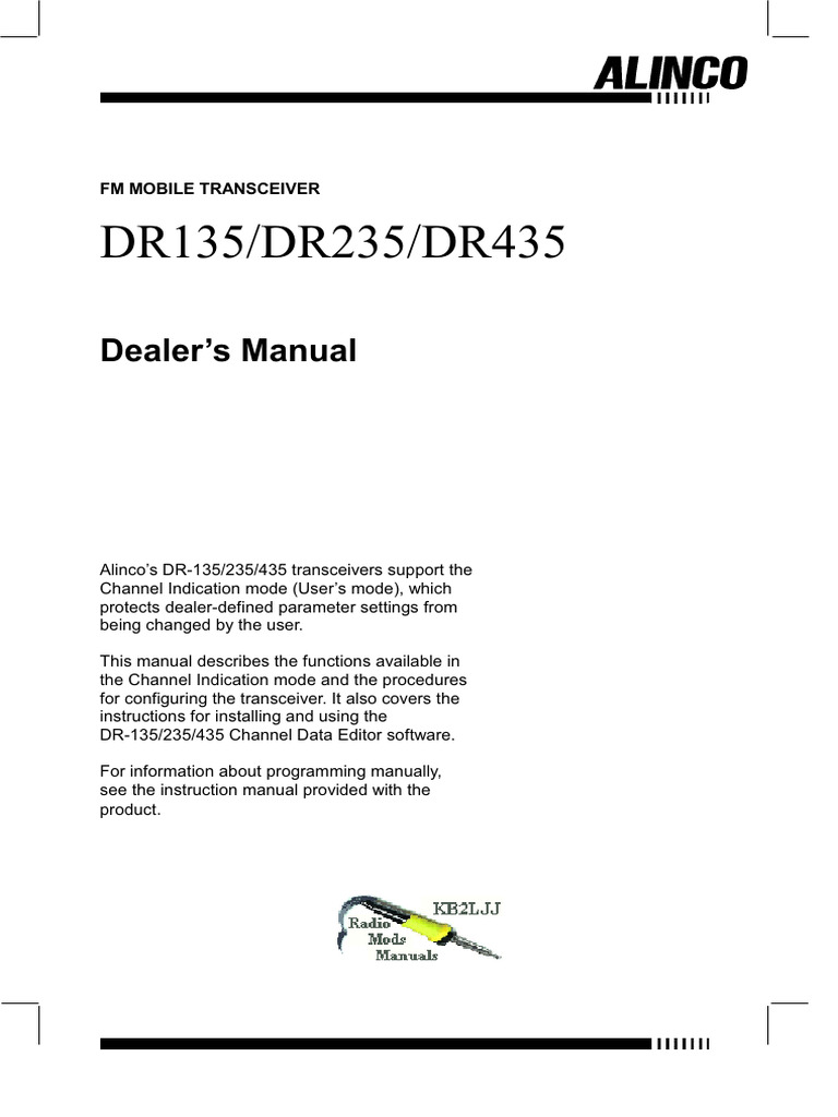 1470 DR-135 235 435 Dealer Manual | PDF