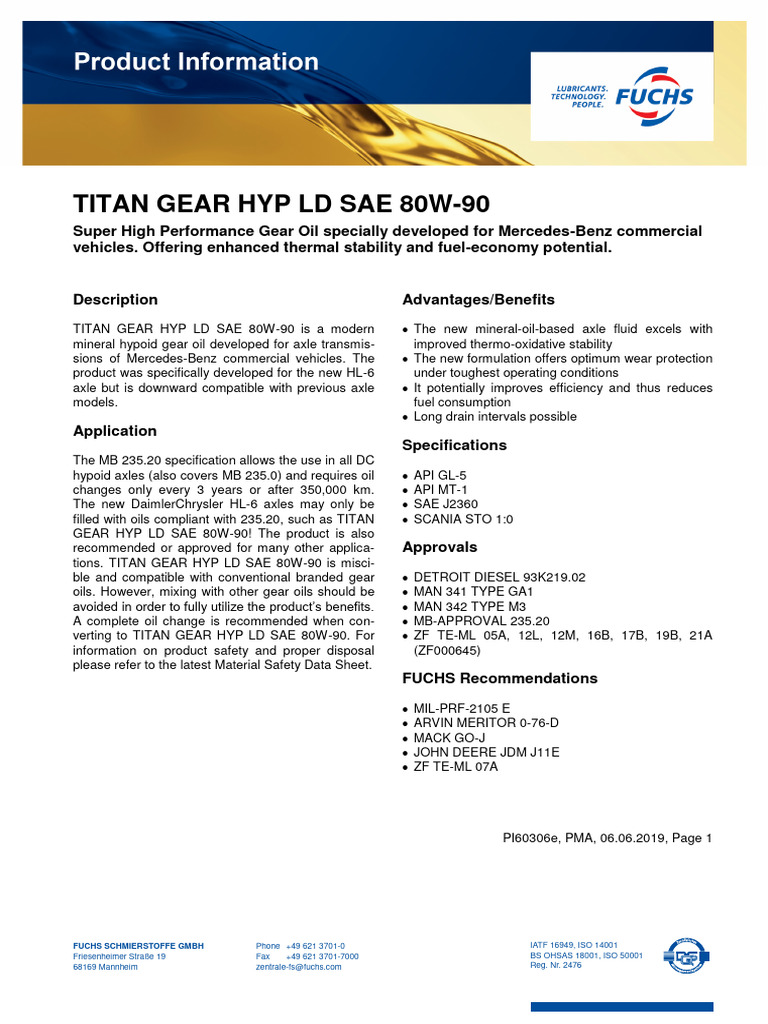 Pi - Titan Gear Hyp LD 80W-90 | PDF