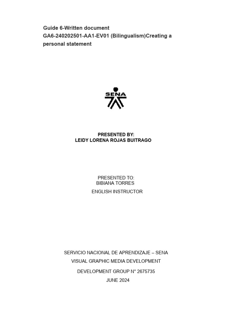 Bibiana Torres 2675735 Ga6 240202501 Aa1 Ev01 Lorena Rojas | PDF | Knowledge | Goal