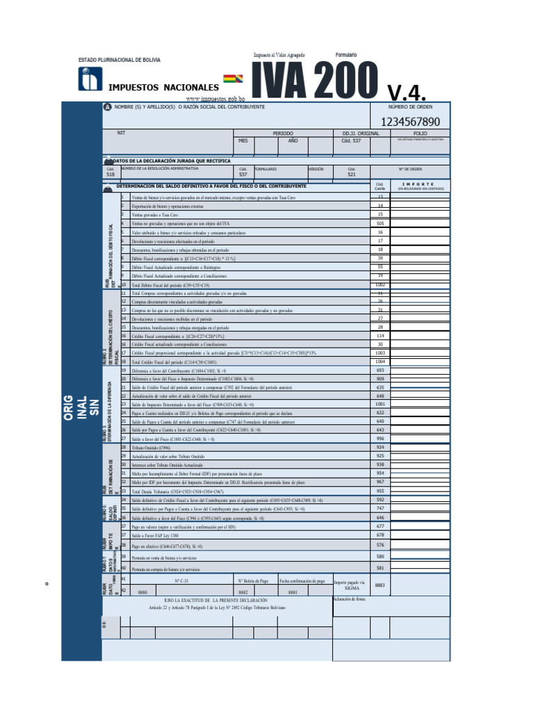 Form 200 Iva V4 | PDF | Impuesto al valor agregado | Impuestos