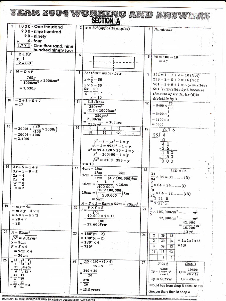 Mathematic P6 2004 - 0001 | PDF
