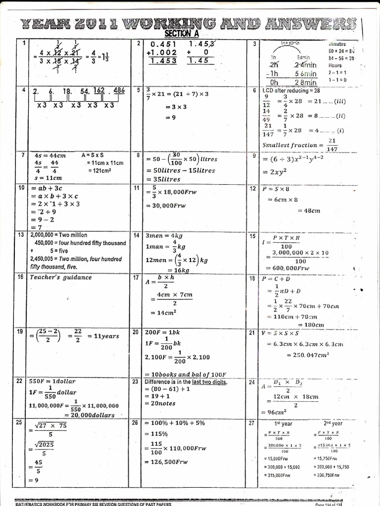Primary Six Math Revision Workbook | PDF