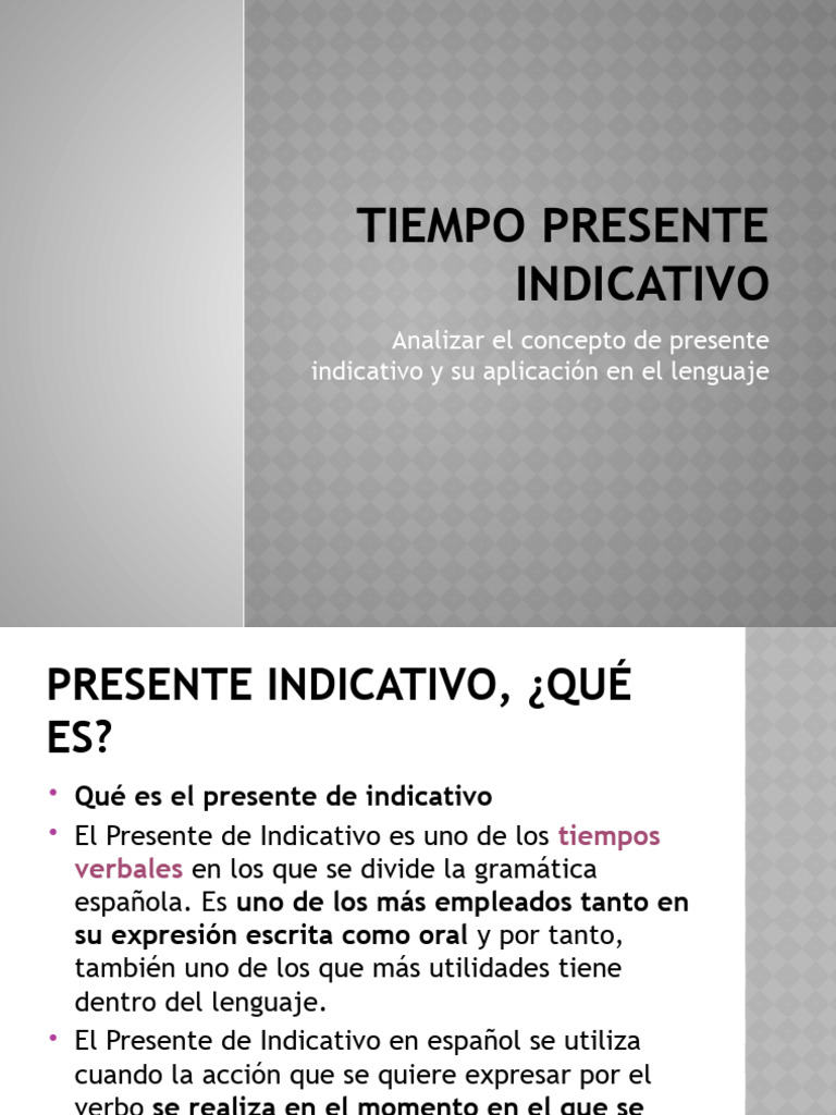 Uso del Presente de Indicativo | PDF | Artes del Lenguaje y Comunicación