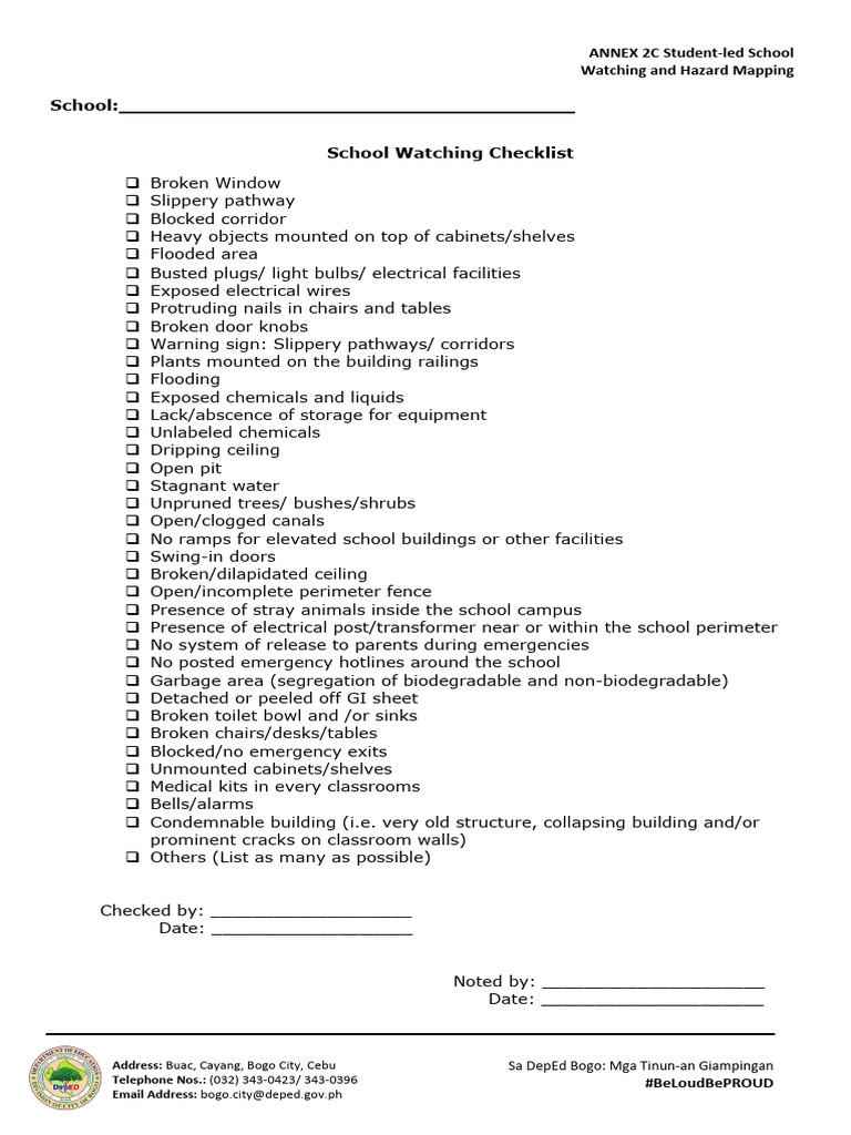 School Watching Checklist | PDF