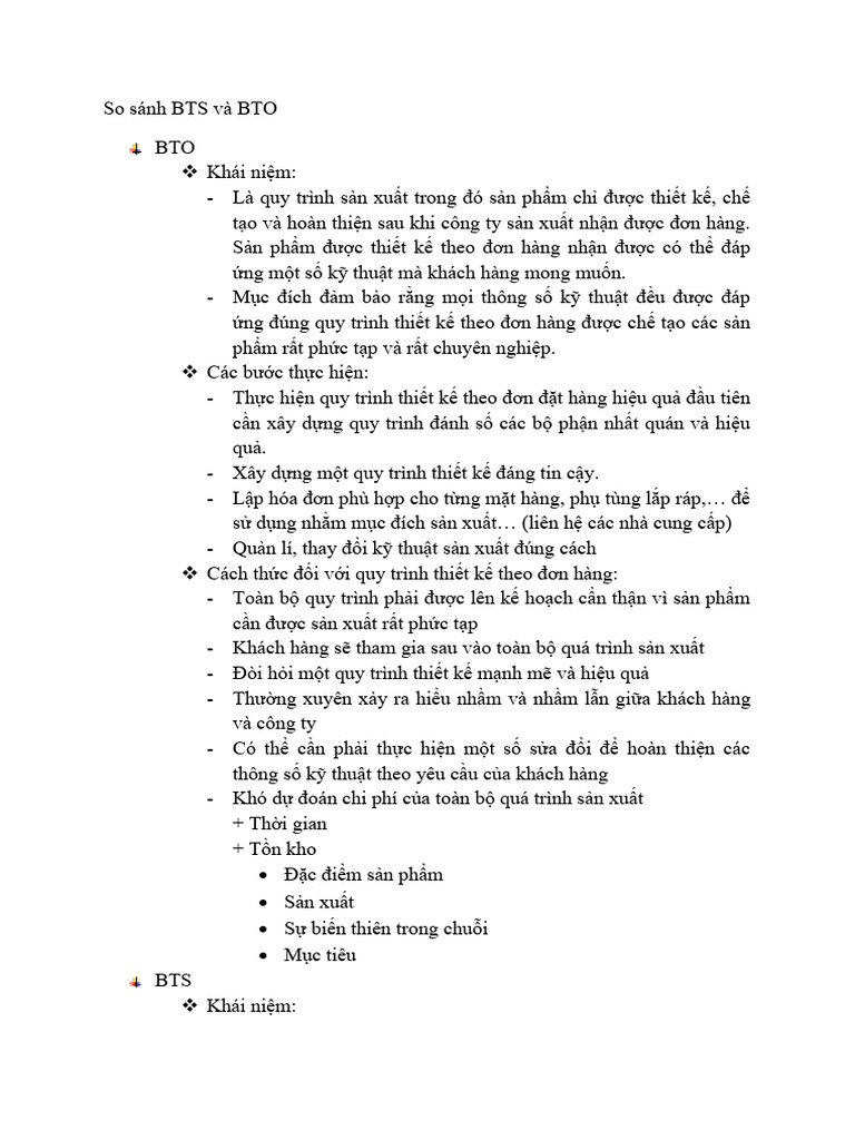 So sánh BTS và BTO | PDF