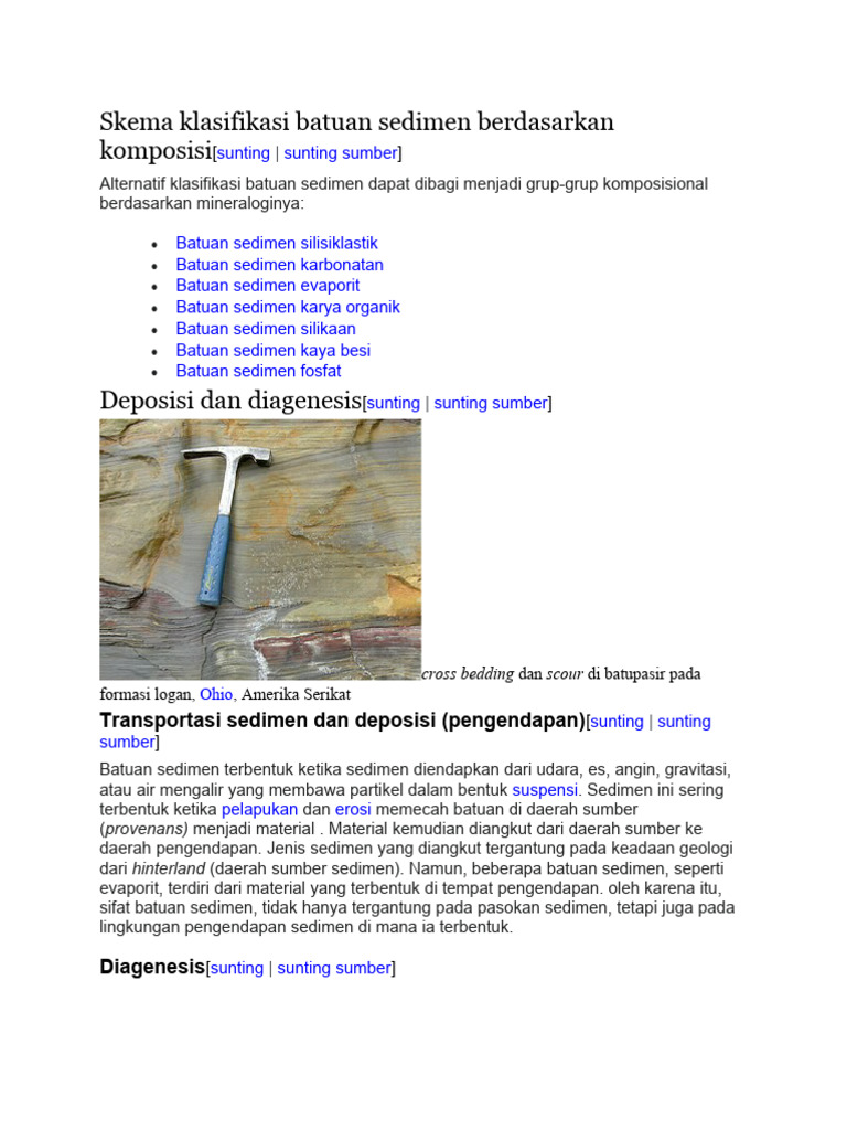 Skema Klasifikasi Batuan Sedimen Berdasarkan Komposisi | PDF | Sains ...