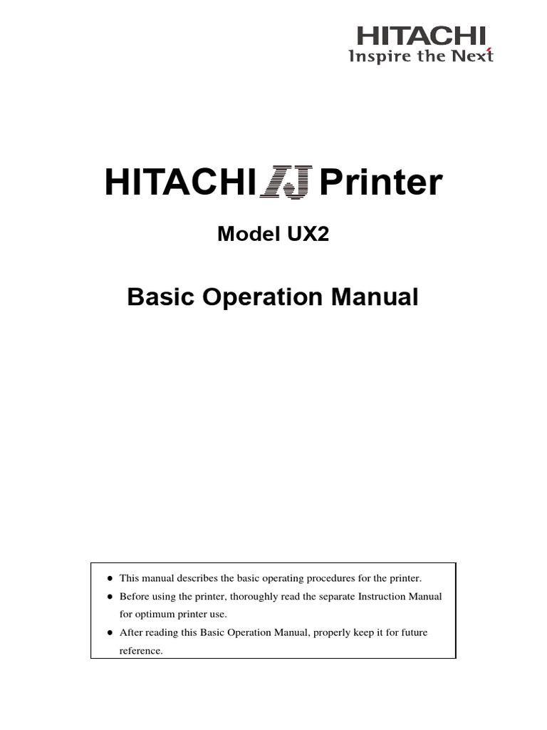 Hitachi UX Basic Operation Manual | PDF | Alternating Current | Legal ...