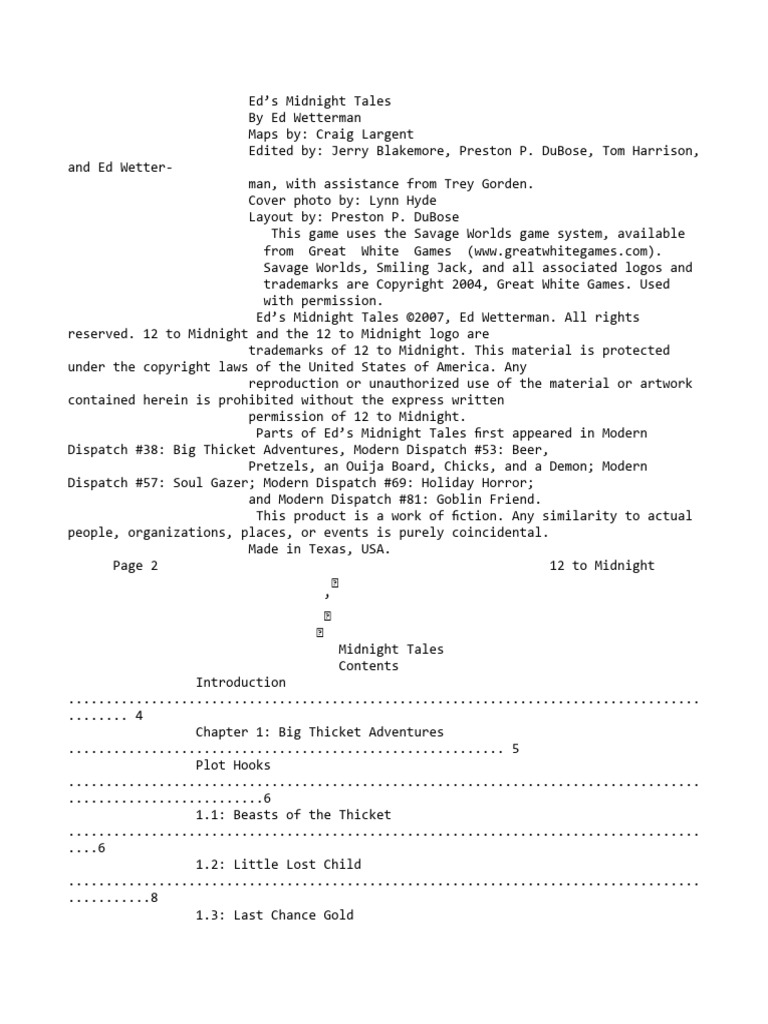 Ed's Midnight Tales: Horror Adventures | PDF | Werewolves | Rabies