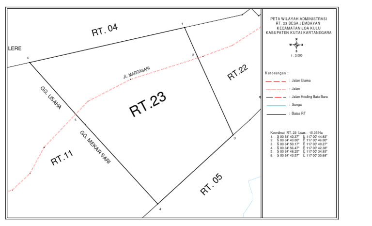 Peta Rt. 23 Jembayan | PDF
