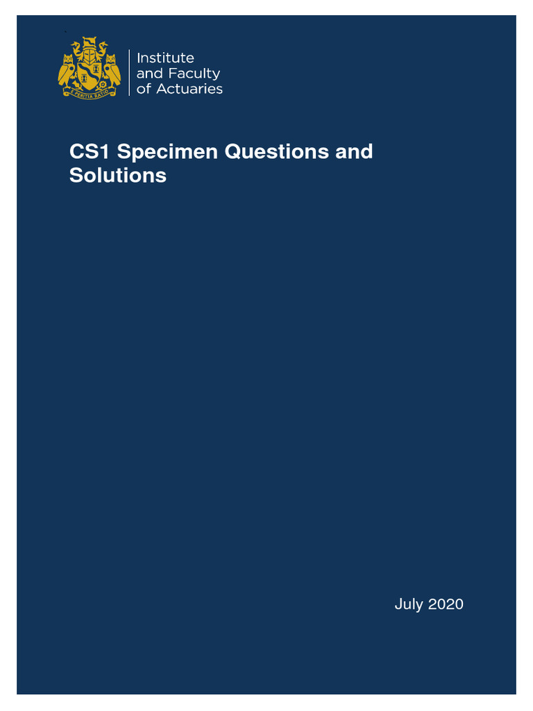 cs1-specimen-questions-and-solutions (1) | PDF | Errors And Residuals ...