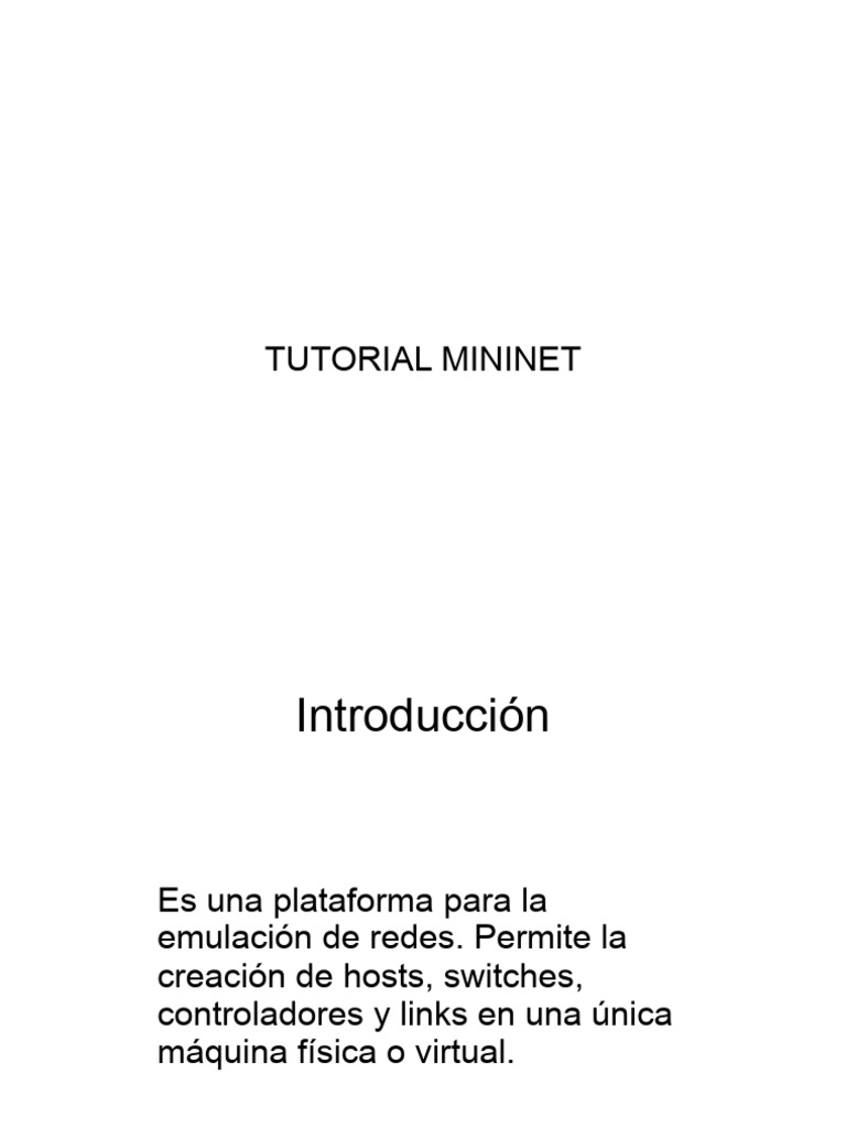 Tutorial Mininet | PDF | Topología de la red | Informática