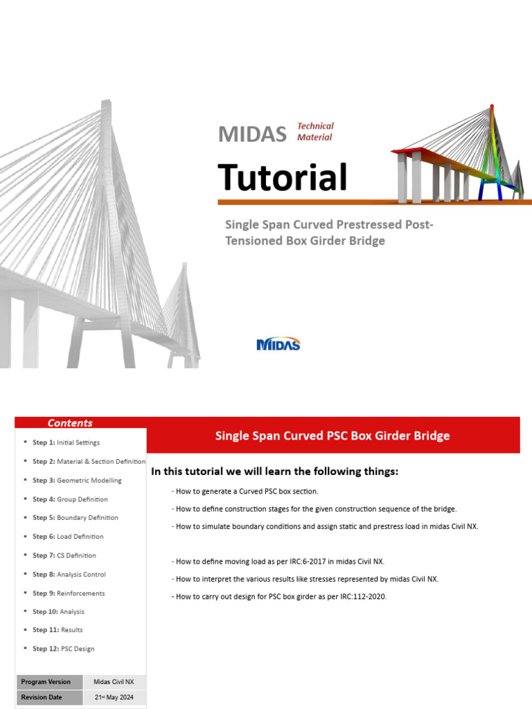PSC Box Girder Civil NX | PDF | Bridge | Concrete