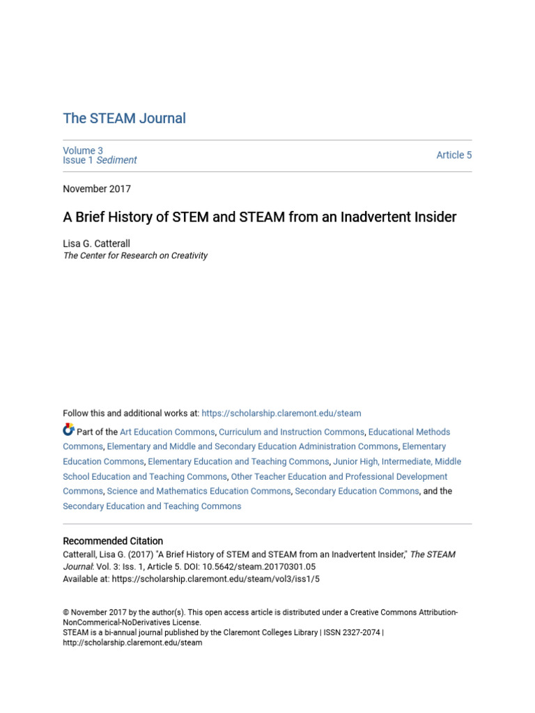 A History of STEM and STEAM | PDF | Science, Technology, Engineering ...