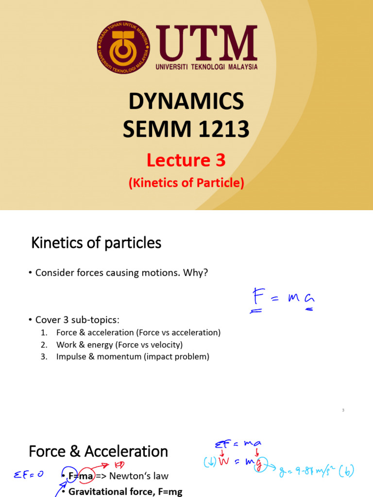 Kinetics of Particles: Forces, Energy, Momentum | PDF | Force ...