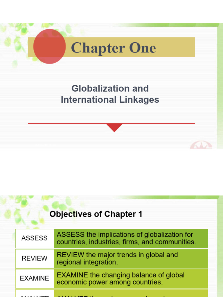 Chapter 1. Globalization and International Linkages | PDF | Economies | Globalization