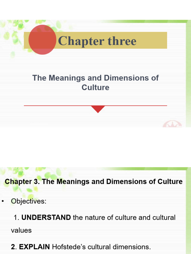 Chapter 3. The Meanings and Dimensions of Culture | PDF | Behavioural Sciences | Psychological ...