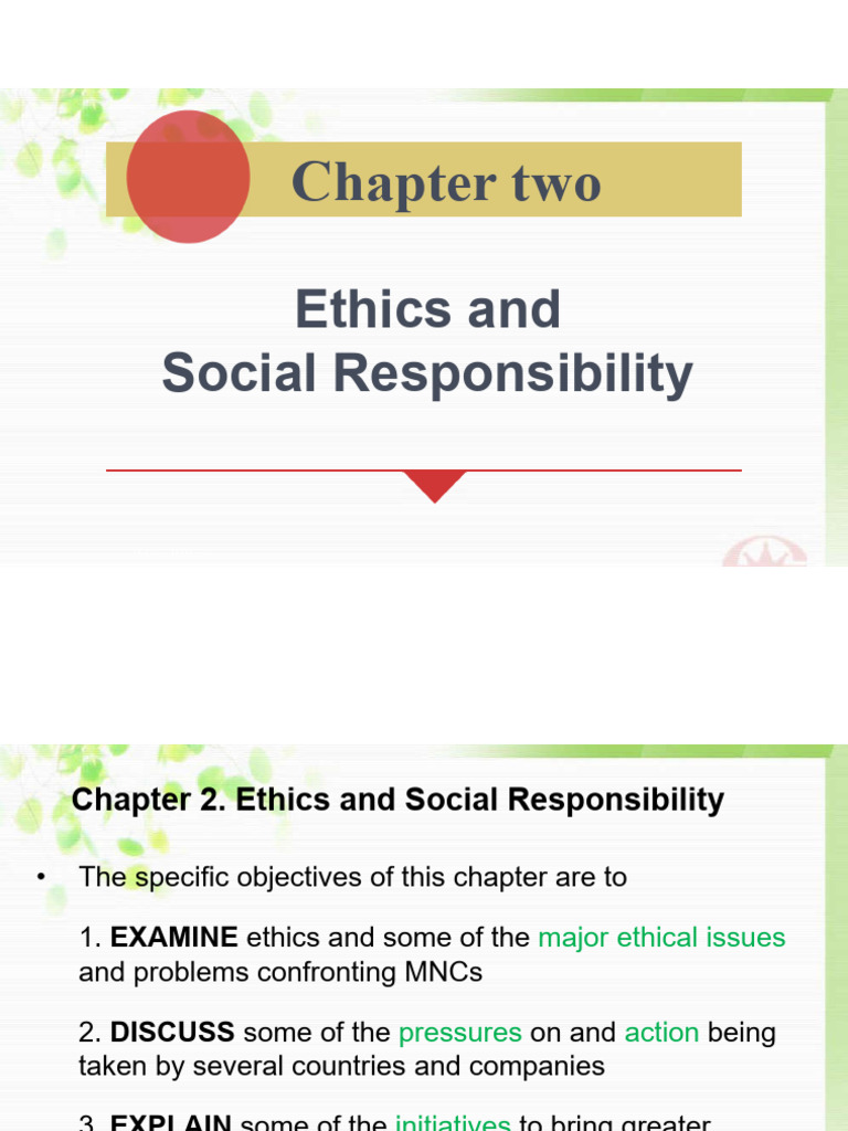 Chapter 2. Ethics and Social Responsibility | PDF | Corporate Social Responsibility | Corruption