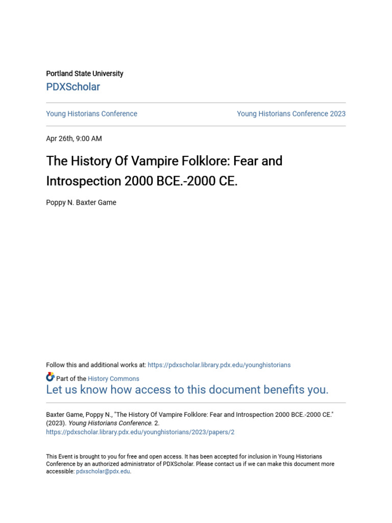 The History of Vampire Folklore - Fear and Introspection 2000 BCE ...